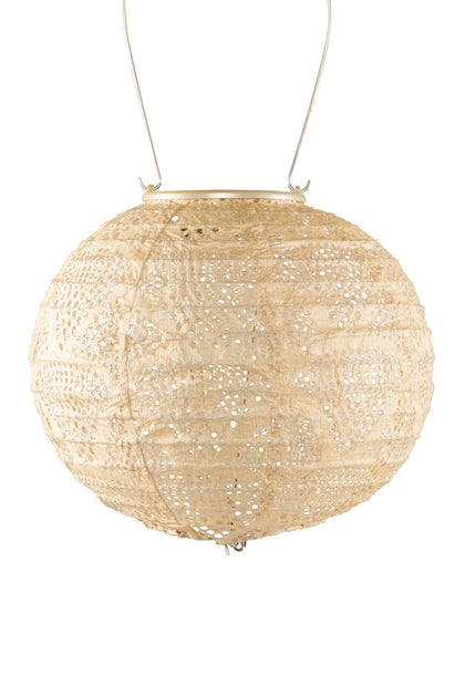 Soji Stella Globe Wave Solar Lantern 8" Pearl – Chalet