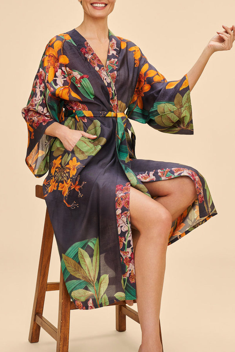 Powder Design Kimono Gown Botany Bliss in Charcoal – Chalet