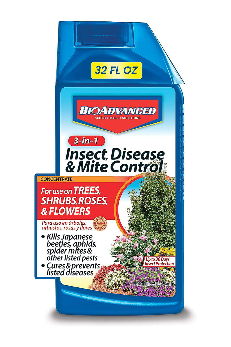 BioAdvanced 3-In-1 Insect, Disease and Mite Control Concentrate 32 oz ...