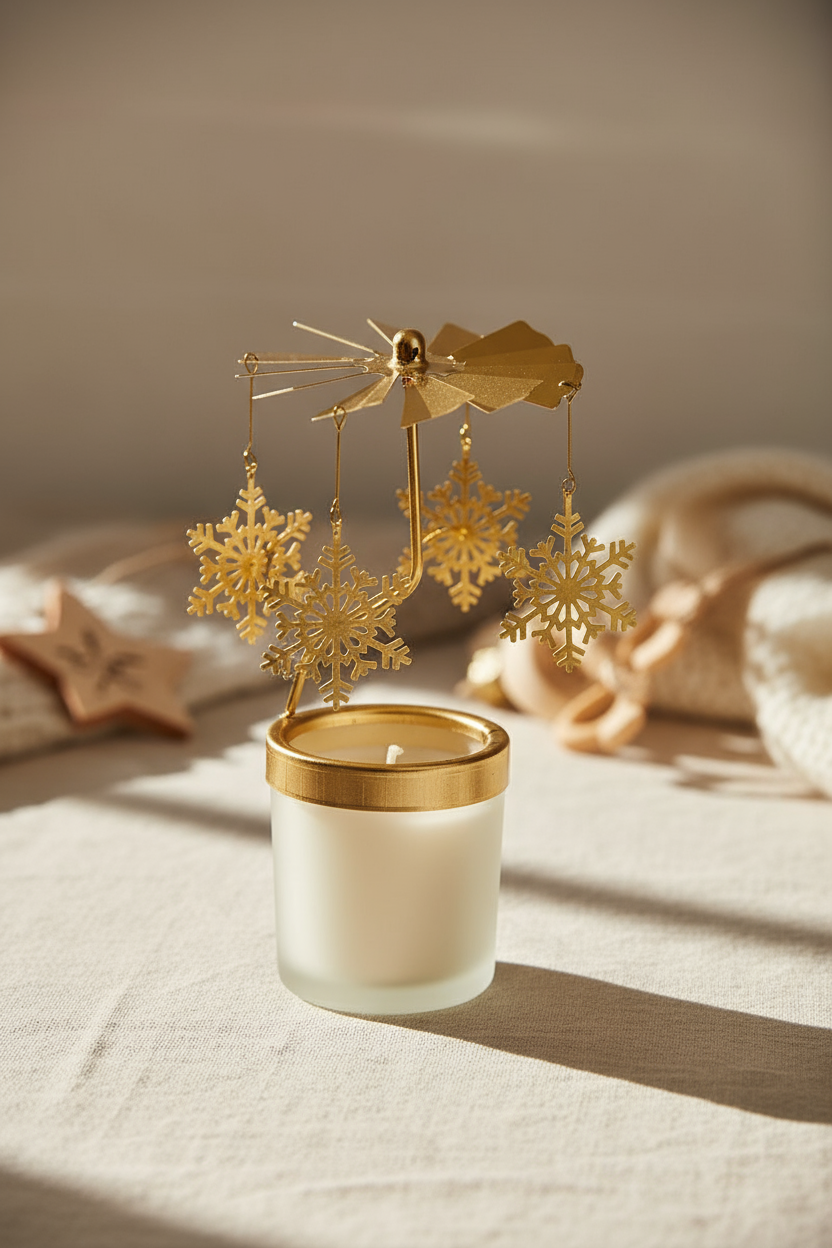 Cedar Fireplace Snowflake Carousel Candle Set Of 2 – Chalet