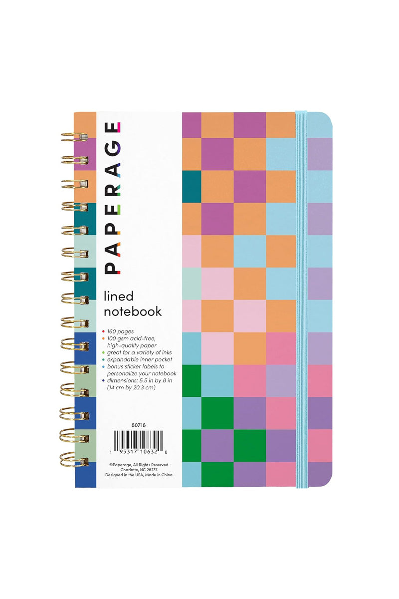 Paperage Spiral Lined Journal Check Colors – Chalet