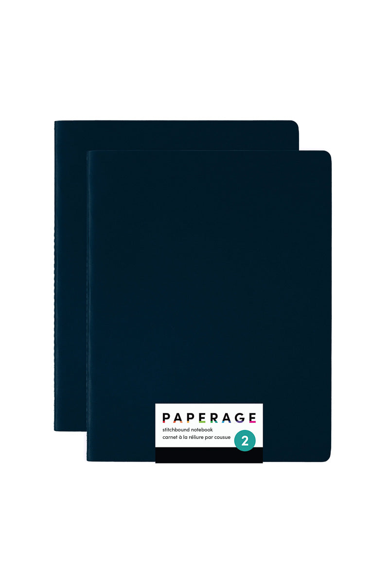Paperage Stitchbound Lined Notebook Large 2 Pack Navy – Chalet